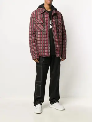 Off-White Checked Hooded Jacket