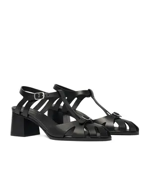 SCAROSSO Giulia Fisherman Sandals - Black