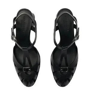 SCAROSSO Giulia Fisherman Sandals - Black