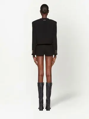 Miu Miu Bouclé Shorts With Button Detail