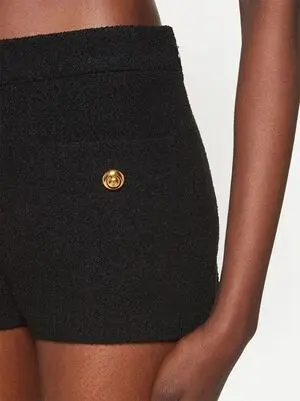 Miu Miu Bouclé Shorts With Button Detail
