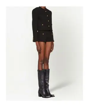 Miu Miu Bouclé Shorts With Button Detail