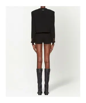 Miu Miu Bouclé Shorts With Button Detail
