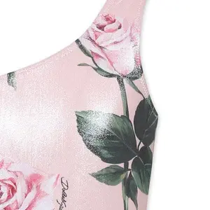 Dolce & Gabbana One-shoulder Floral Print Swimsuit - Pink