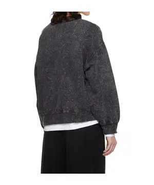 GANNI Distressed Logo Sweatshirt - Black Washed