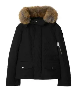Burberry Quilted Cotton-blend Jacket With Drawstring Hood