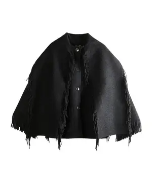 TOTEME Fringe High Neck Cape