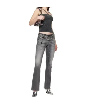 DIESEL® T-maryn Ribbed Tank Top With Hollow Detail And Tie Closure