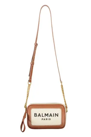 Balmain B-army 18 Zipped Camera Bag - Brown