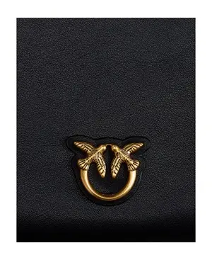 Pinko Logo Plaque Chain-linked Clutch Bag - Brown