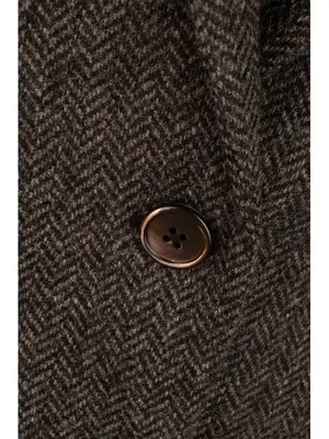 Prada Single-breasted Chevron Jacket With Suede Detailing - Ebony