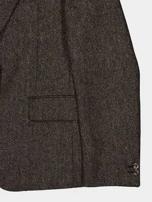 Prada Single-breasted Chevron Jacket With Suede Detailing - Ebony