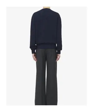 Alexander McQueen Skull Embroidered Crewneck Jumper - Indigo