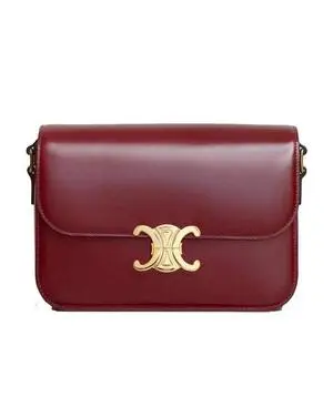 Celine Classique Triomphe Bag In Shiny Calfskin - Red
