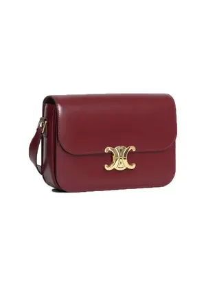 Celine Classique Triomphe Bag In Shiny Calfskin - Red