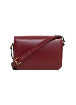 Celine Classique Triomphe Bag In Shiny Calfskin - Red