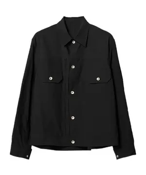 Sacai High Neck Button-up Jacket - Black