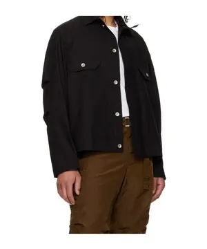Sacai High Neck Button-up Jacket - Black