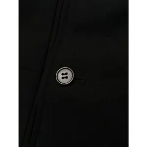 Saint Laurent Button Detailed Straight Leg Trousers - Black
