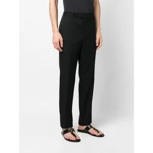Saint Laurent Button Detailed Straight Leg Trousers - Black
