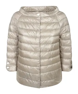 Herno Collarless Quilted Jacket - Nude