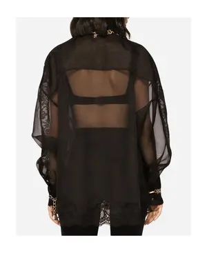 Dolce & Gabbana Floral Lace Semi-sheer Buttoned Shirt
