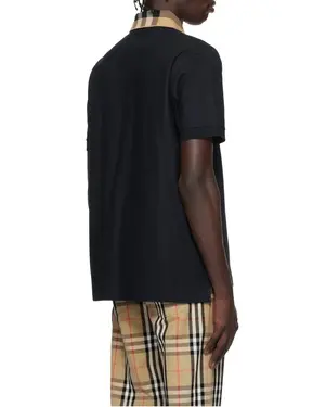 Burberry Short-sleeved Straight Hem Polo Shirt - Black