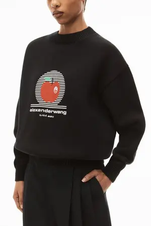 Alexander Wang Logo Printed Crewneck Jumper