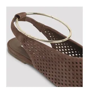 JIL SANDER Slingback Sandals With Gold Ring Detail