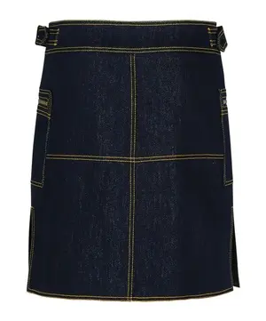 Etro Contrast-stitched Denim Mini Skirt - Black