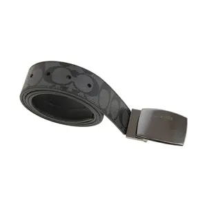 COACH Embossed Logo Reversible Leather Belt - Black