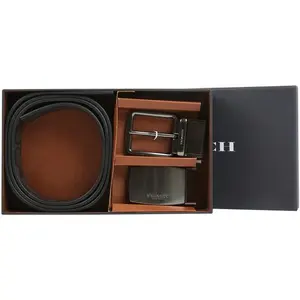 COACH Embossed Logo Reversible Leather Belt - Black