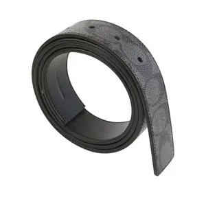 COACH Embossed Logo Reversible Leather Belt - Black