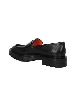 Santoni Round Head Loafer - Black