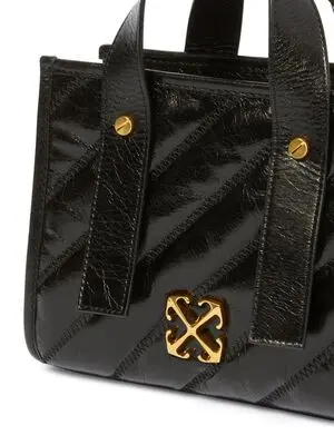 Off-White Quilted Logo Plaque Tote Bag - Black