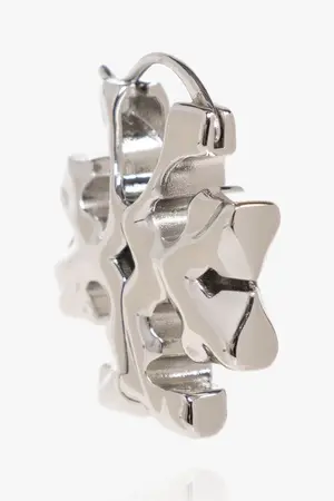Tory Burch Double-t Plaque Hoop Earrings