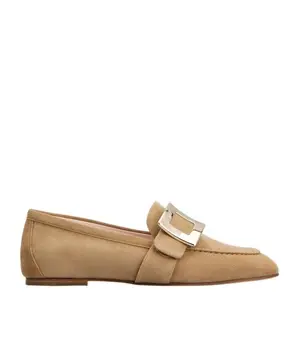 ROGER VIVIER Logo Buckle Flat Loafers