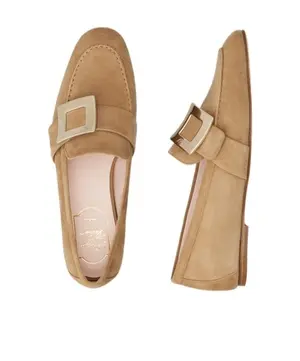 ROGER VIVIER Logo Buckle Flat Loafers