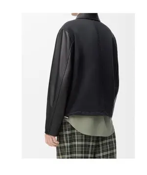 Loewe Logo Embossed Leather Jacket - Black