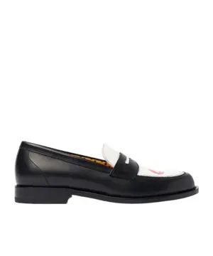 SCAROSSO Loafers With Graphic Detail - Black