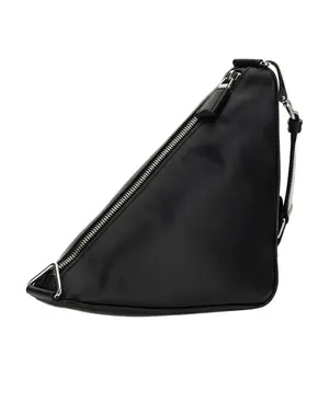 Prada Logo Plaque Zipped Shoulder Bag