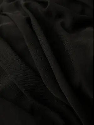 Saint Laurent V-neck Draped Long-sleeved Dress