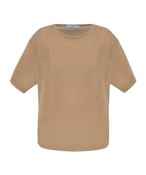 Max Mara Relaxed-fit Cotton And Viscose Sweater With Crew Neck And Short Sleeves