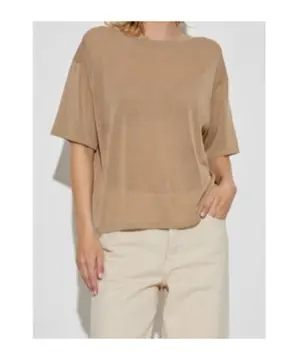 Max Mara Relaxed-fit Cotton And Viscose Sweater With Crew Neck And Short Sleeves