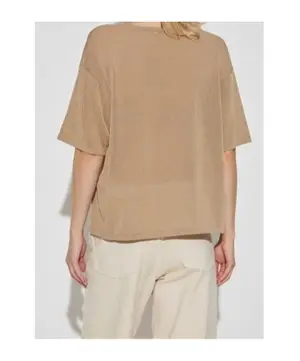 Max Mara Relaxed-fit Cotton And Viscose Sweater With Crew Neck And Short Sleeves