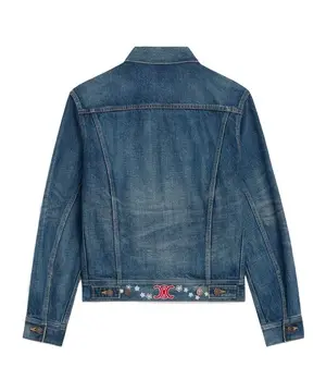 Celine Long Sleeve Embroidered Denim Jacket