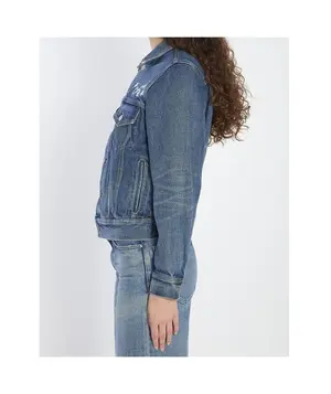 Celine Long Sleeve Embroidered Denim Jacket