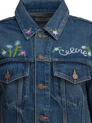 Celine Long Sleeve Embroidered Denim Jacket