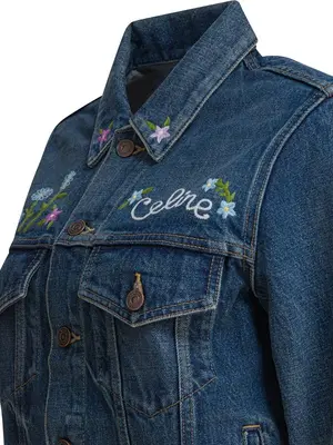 Celine Long Sleeve Embroidered Denim Jacket