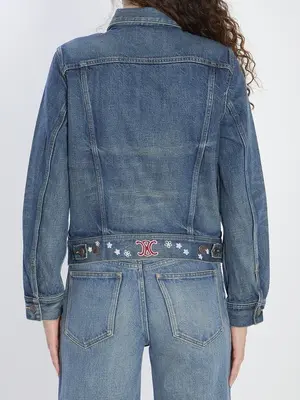 Celine Long Sleeve Embroidered Denim Jacket